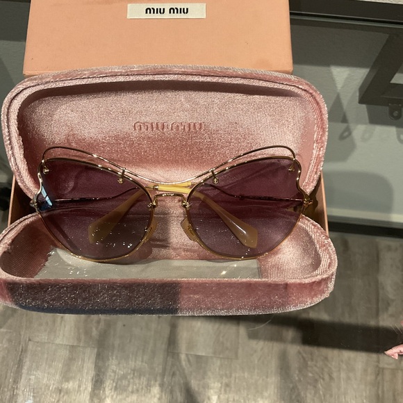 Miu Miu | Accessories | Miu Miu Gold And Purple Sunglasses | Poshmark